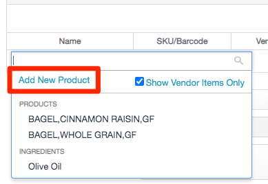 Creating Purchase Orders – Individual Point of Sale