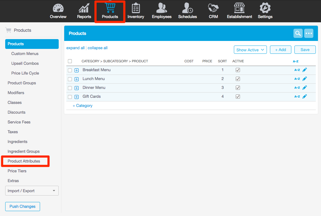 Matrix Inventory for Online Ordering XT