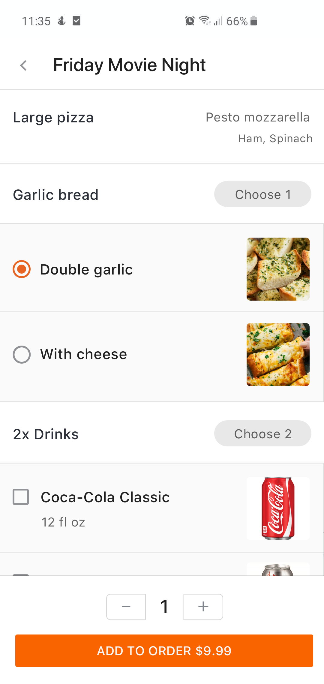 Online Ordering XT: Group Combos