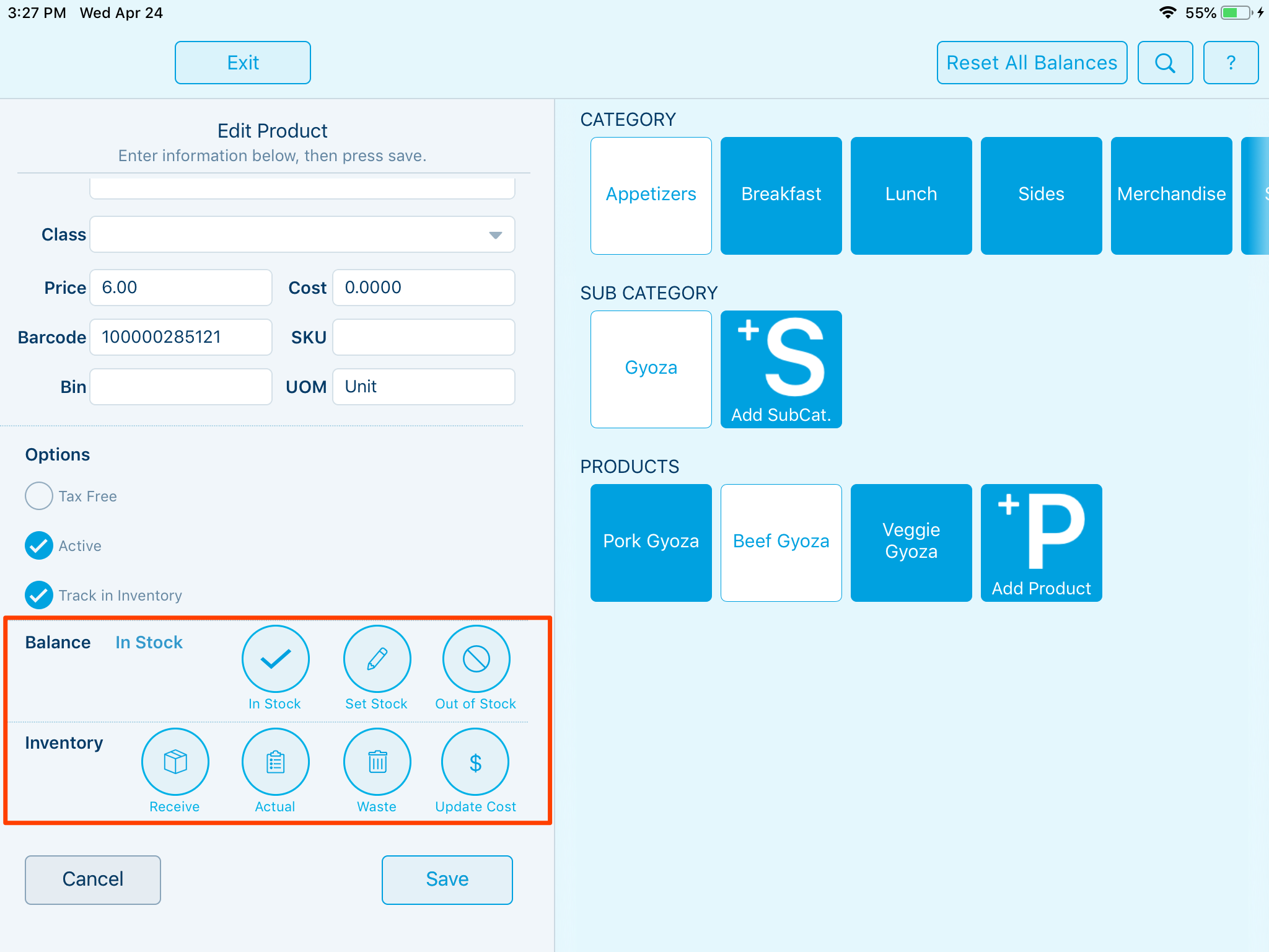 How to Use Product Setup on the Point of Sale