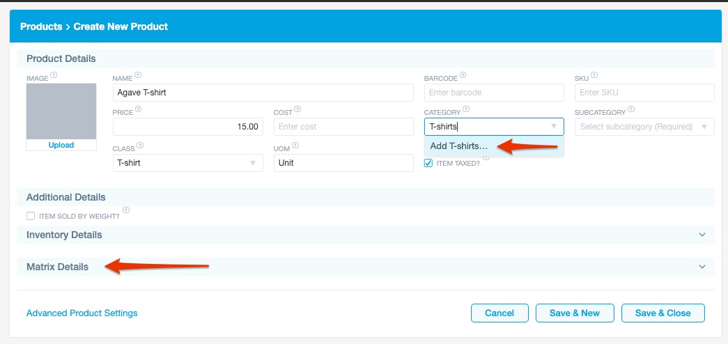 Creating Matrix Inventory on the Management Console