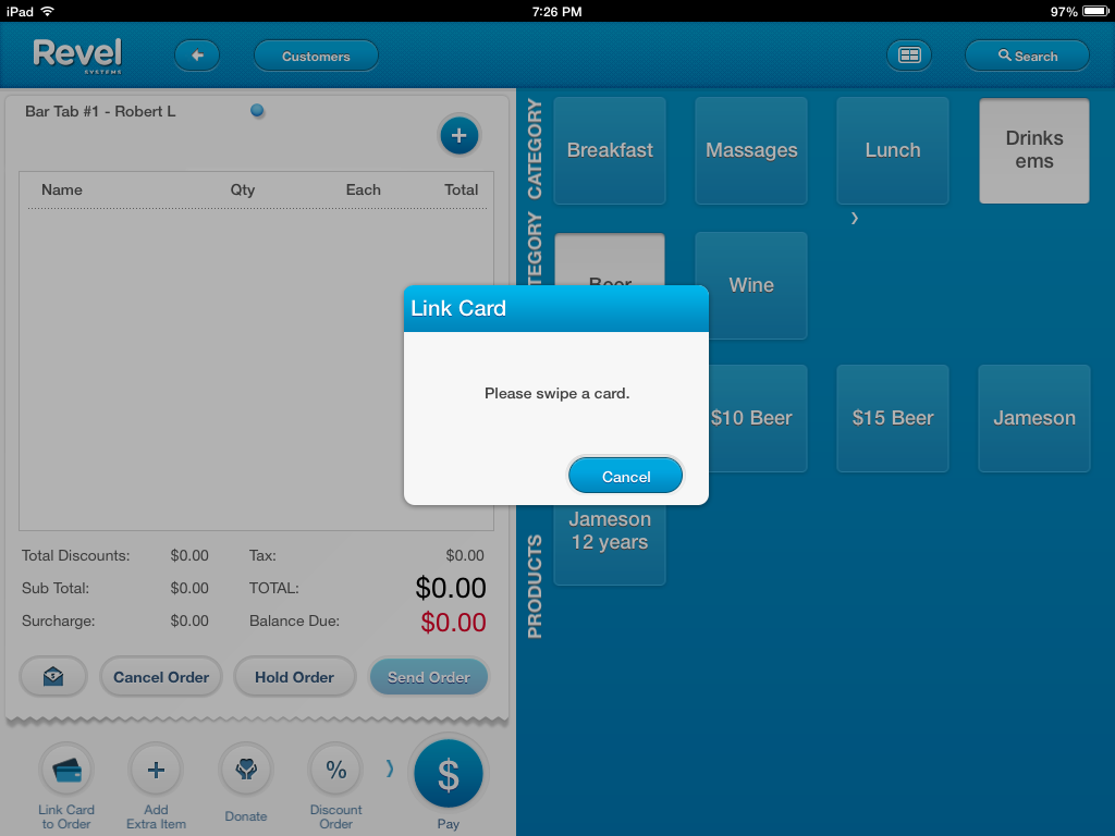 Revel POS 2.73 - How to Link Cards and Preauthorize Bar Tabs and Tables ...
