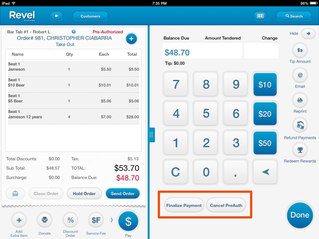 Revel POS 2.73 - How to Link Cards and Preauthorize Bar Tabs and Tables ...