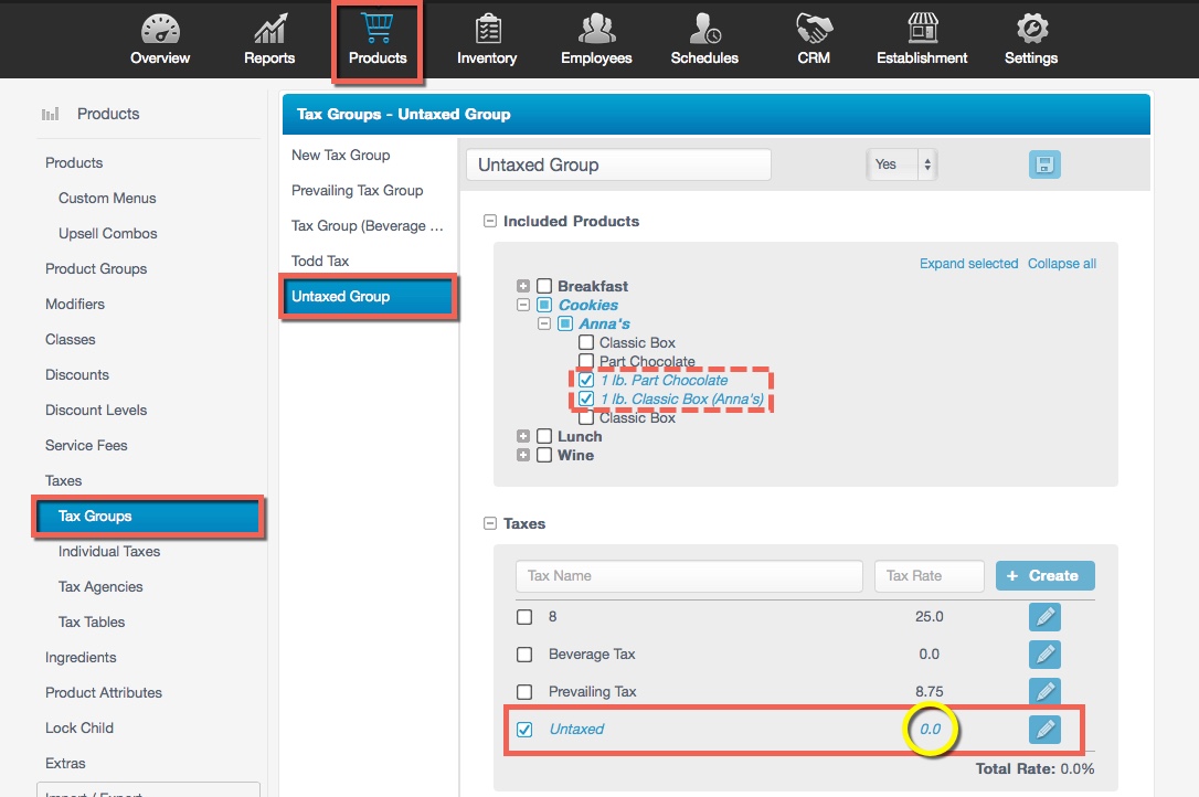 Taxes: Untaxed Products