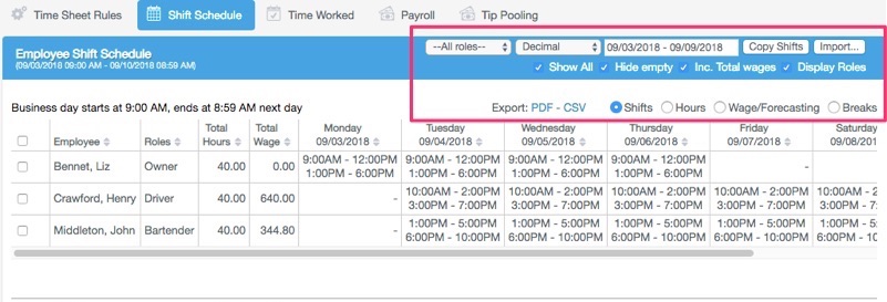 Creating Shift Schedules