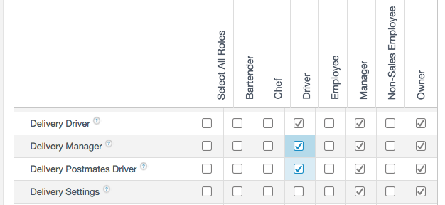 Delivery Management Settings