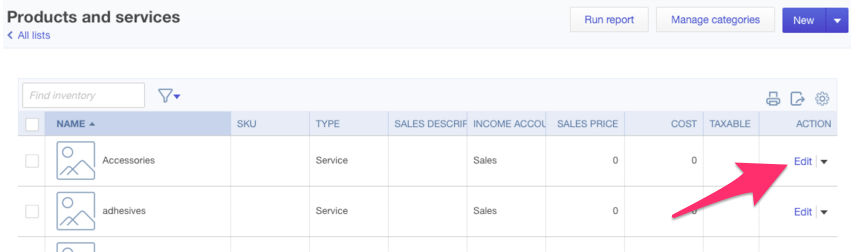Products: QBO Product Class Integration