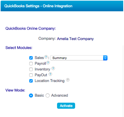 Setup: QBO Integration
