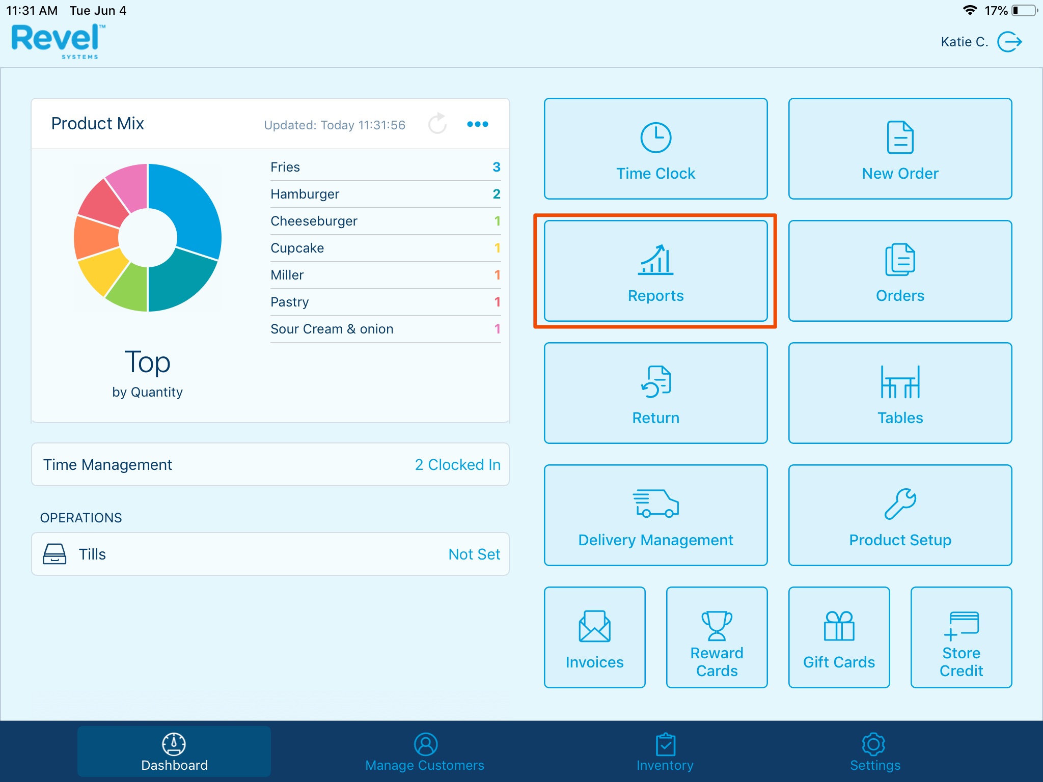 Viewing Reports on the Point of Sale
