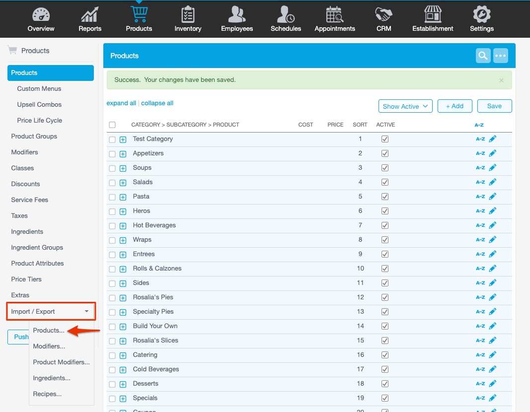 Import Matrix Inventory