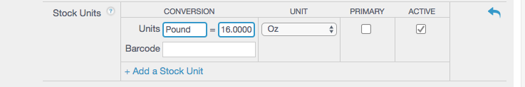 Inventory Stock Unit Conversions