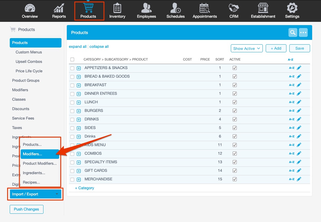 Importexport Modifiers Using Excel