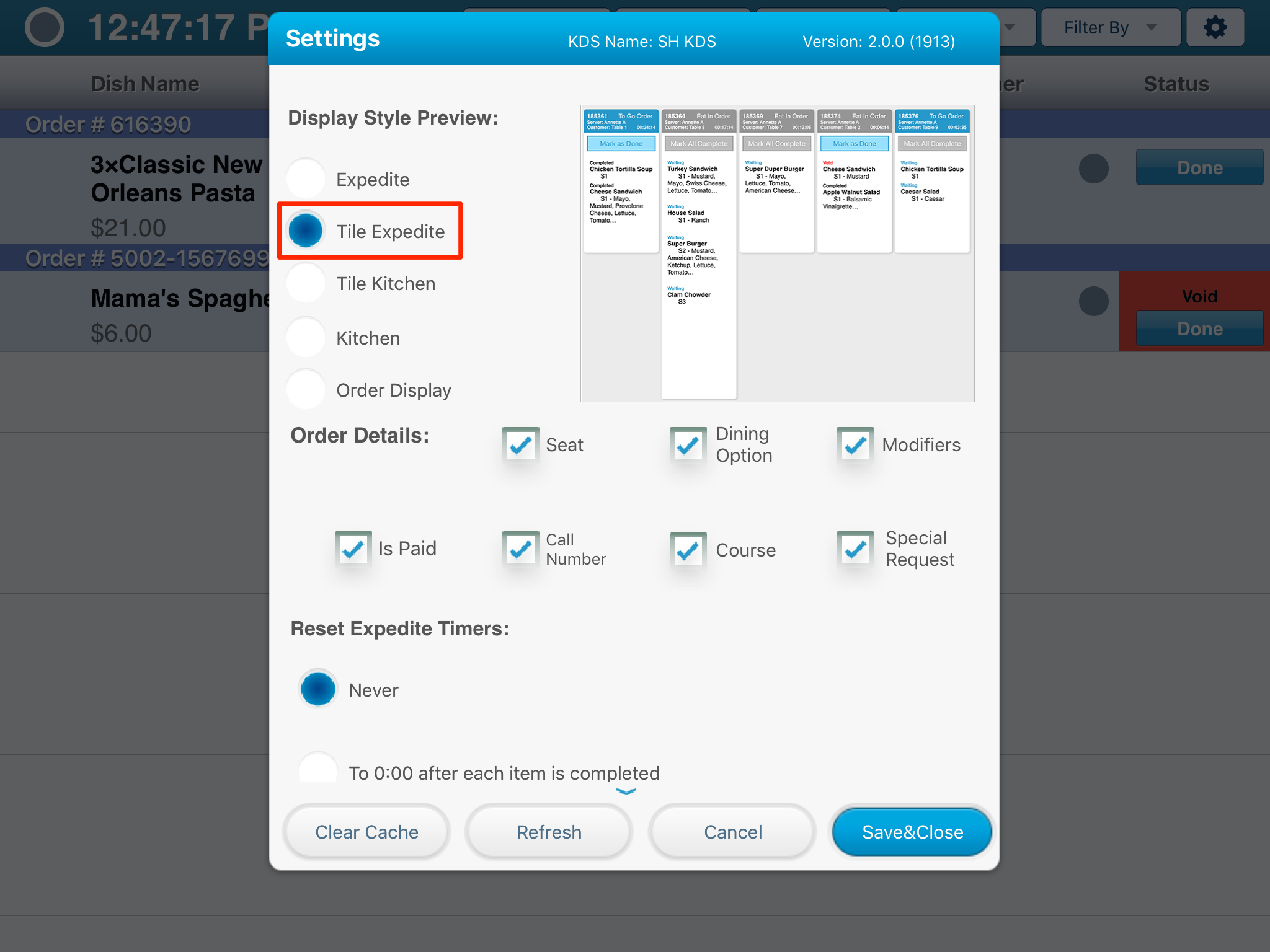 Colored Timing on Tile Expedite View