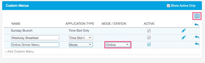 Online Ordering: Creating a Custom Online Menu