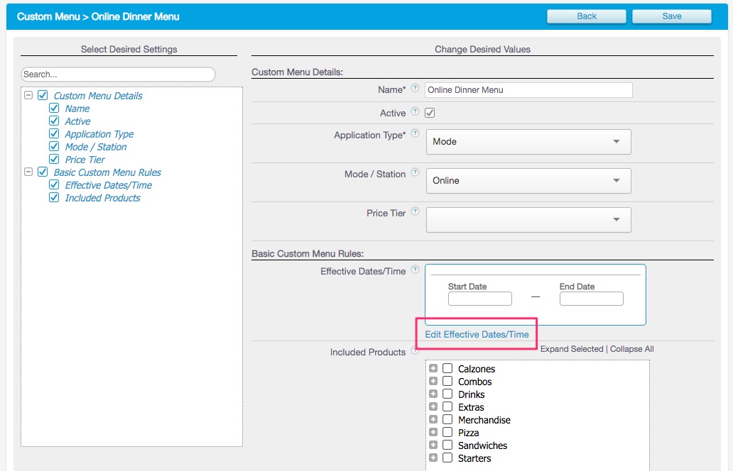 Online Ordering: Creating a Custom Online Menu
